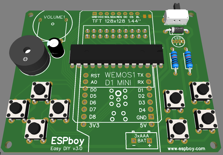 ESPboy easy DIY v3.0 (not tested) - EasyEDA open source hardware lab