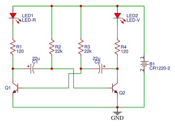 lampeggiante doppio bjt Resources - EasyEDA