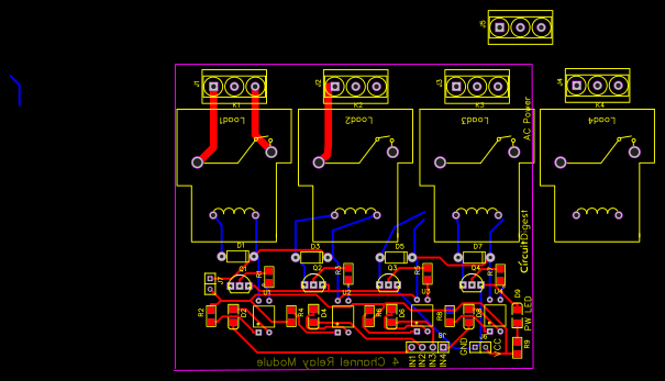 4-Channel Relay Board PCB Layout Resources - EasyEDA