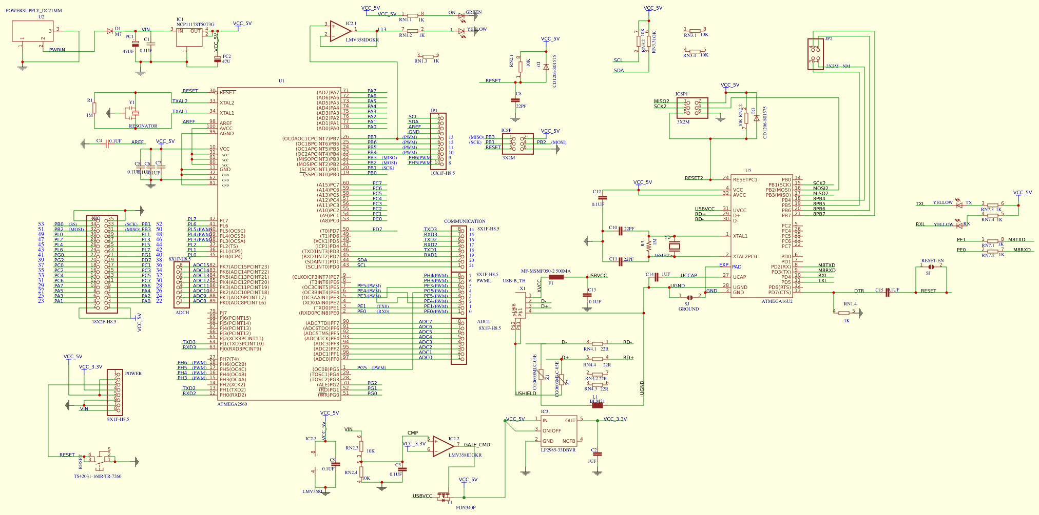 Arduino Mega 2560 schematic Resources - EasyEDA