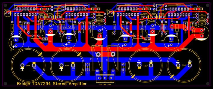 TDA7294 Bridge PCB Resources - EasyEDA