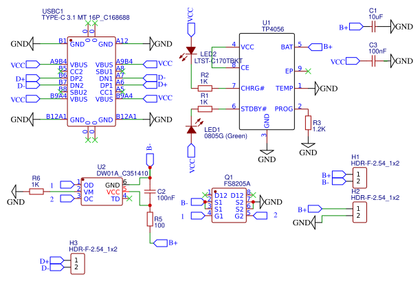 TP4056 Charging Circuit Resources - EasyEDA