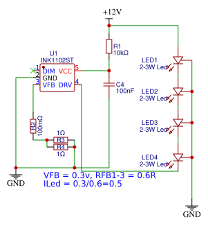 4 Star Leds with 500mA 12v Driver Resources - EasyEDA