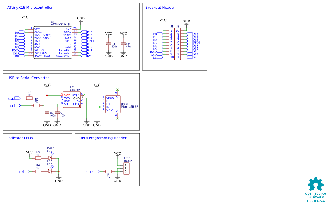 ATtiny3216 Development Board Resources - EasyEDA
