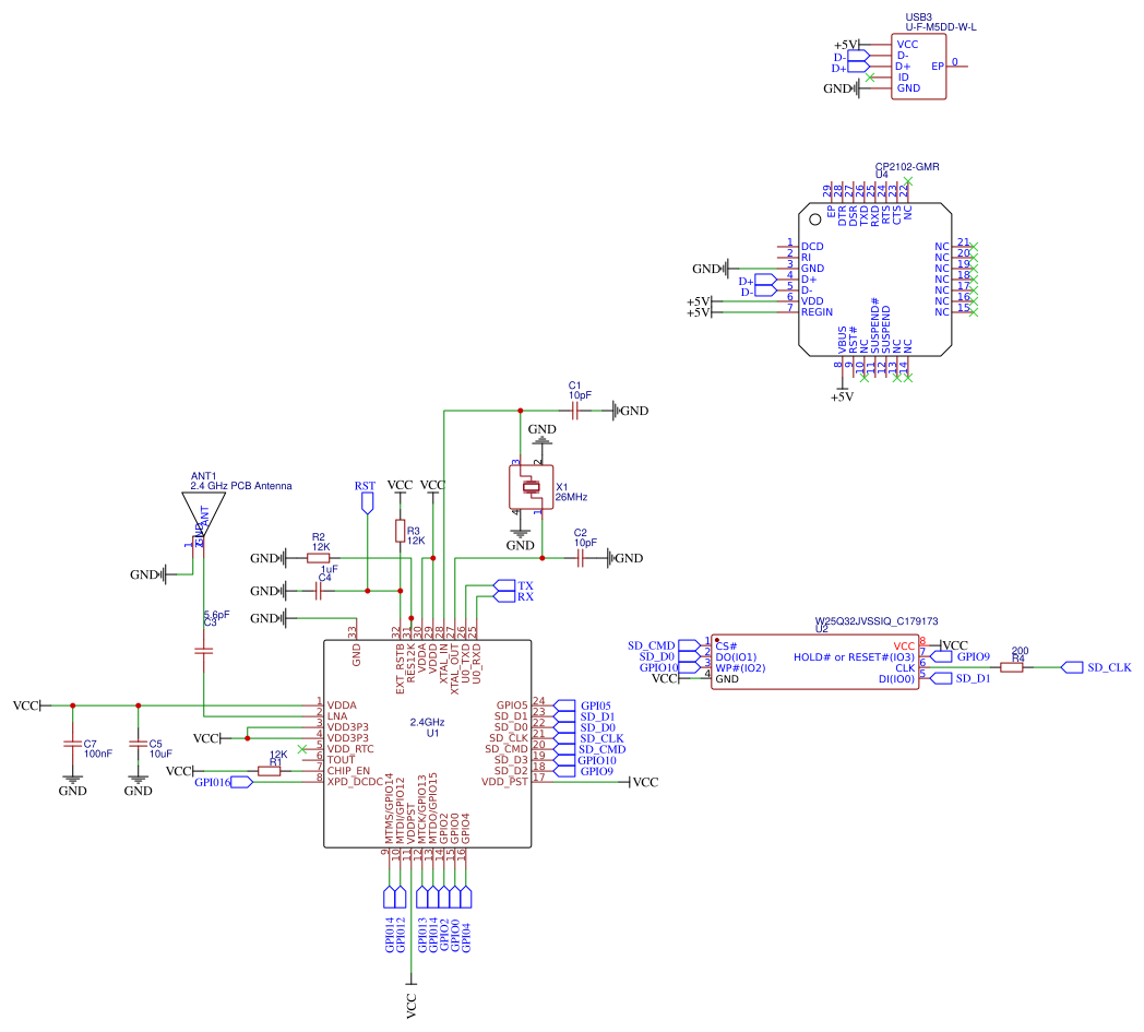 esp8266ex minimal circuit Resources - EasyEDA