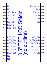 3.5 LCD TFT for arduino uno Red ili9488/9486 No Outline Resources - EasyEDA
