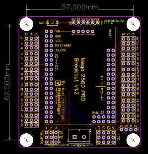PCB_Arduino Mega 2560 Pro Breakout v1.2_2023-08-22 module Resources - EasyEDA