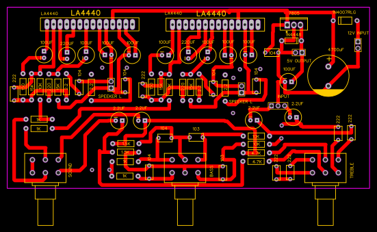 LA4440 with Bass Treble PCB Resources - EasyEDA
