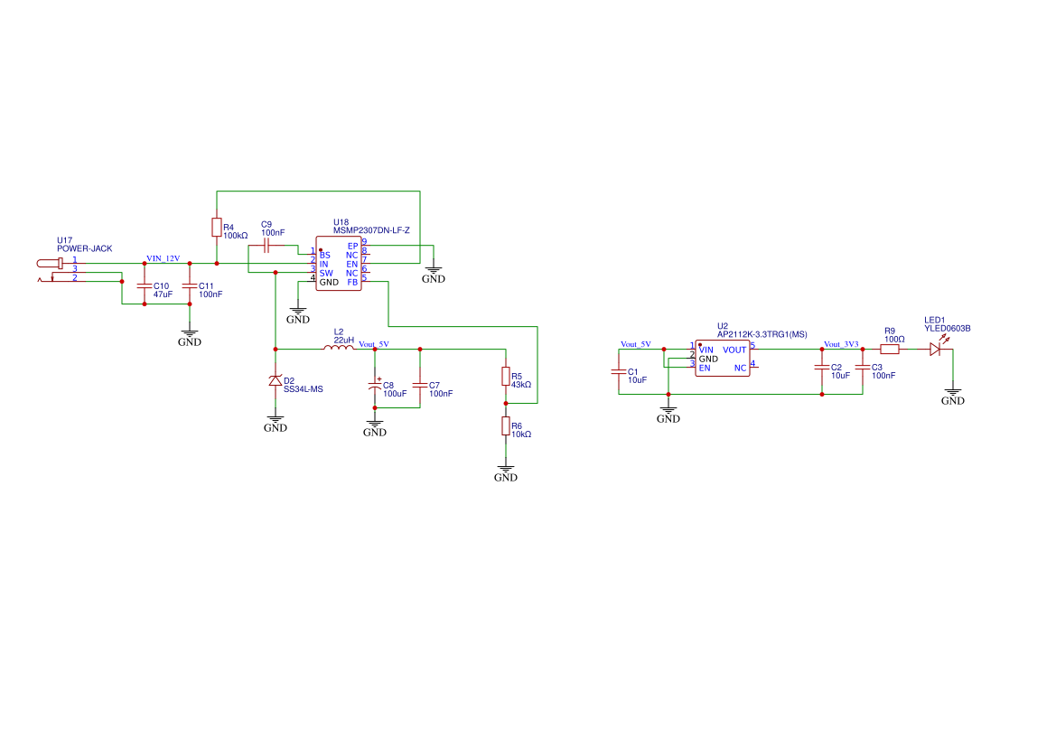 DC-DC Converter for 5V and 3V3 Resources - EasyEDA