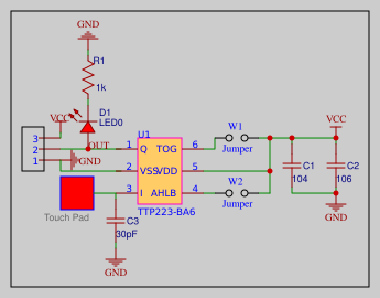 1 Channel Capacitive Touch Module - TTP223 Resources - EasyEDA