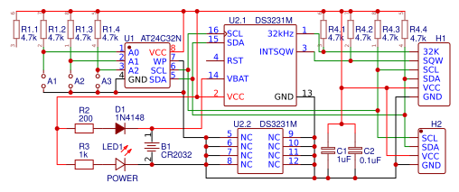 Ds3231 часы схема Resources Easyeda