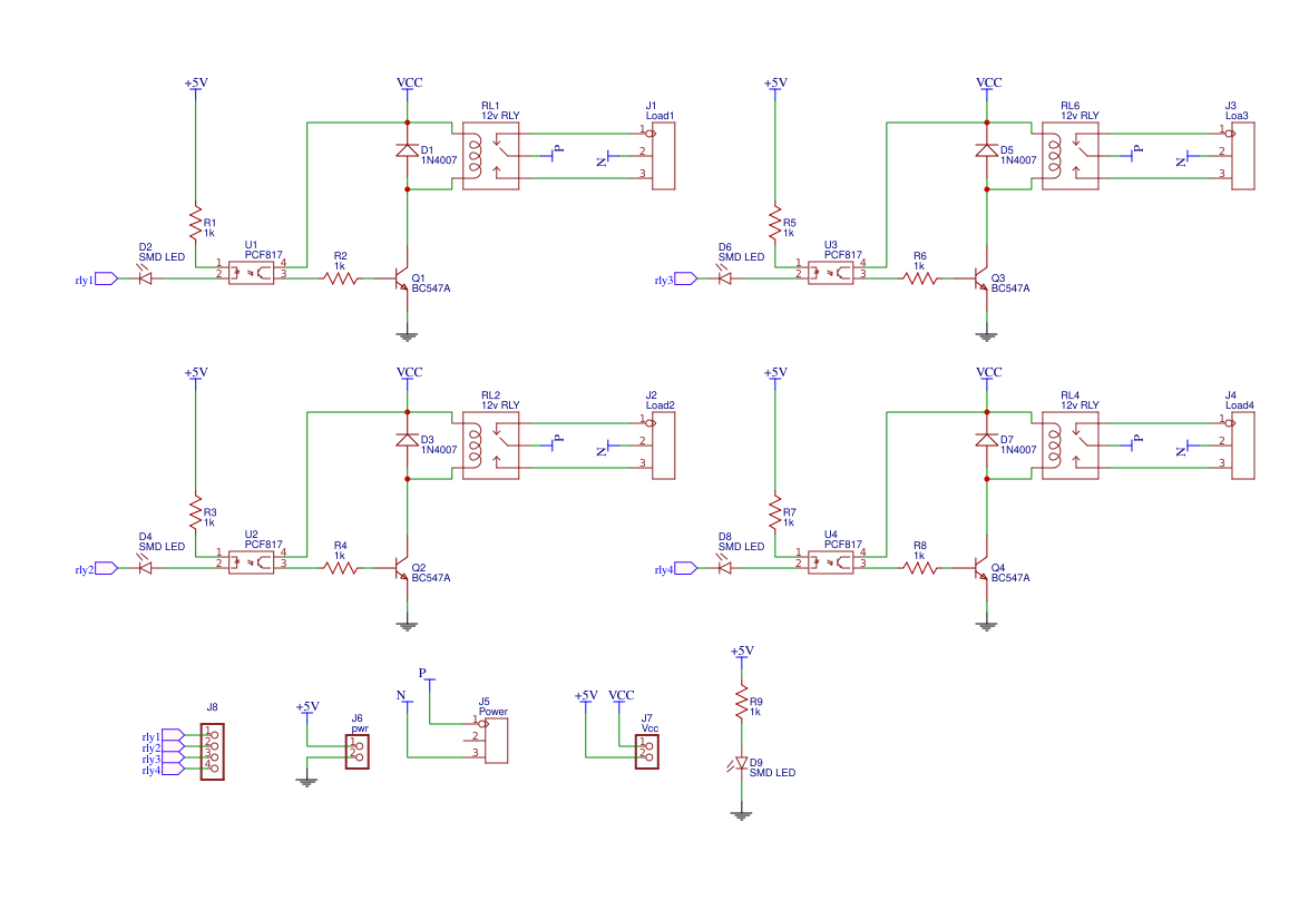 4-Channel Relay Driver Module Circuit Resources - EasyEDA