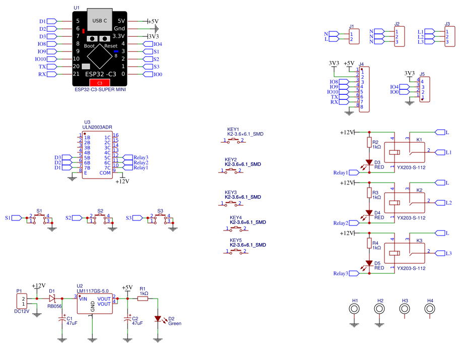 โคลนSCH_ESP32-C3 3CH ULN2003 Resources - EasyEDA