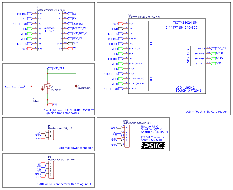 wemos to 2.4" display Resources - EasyEDA