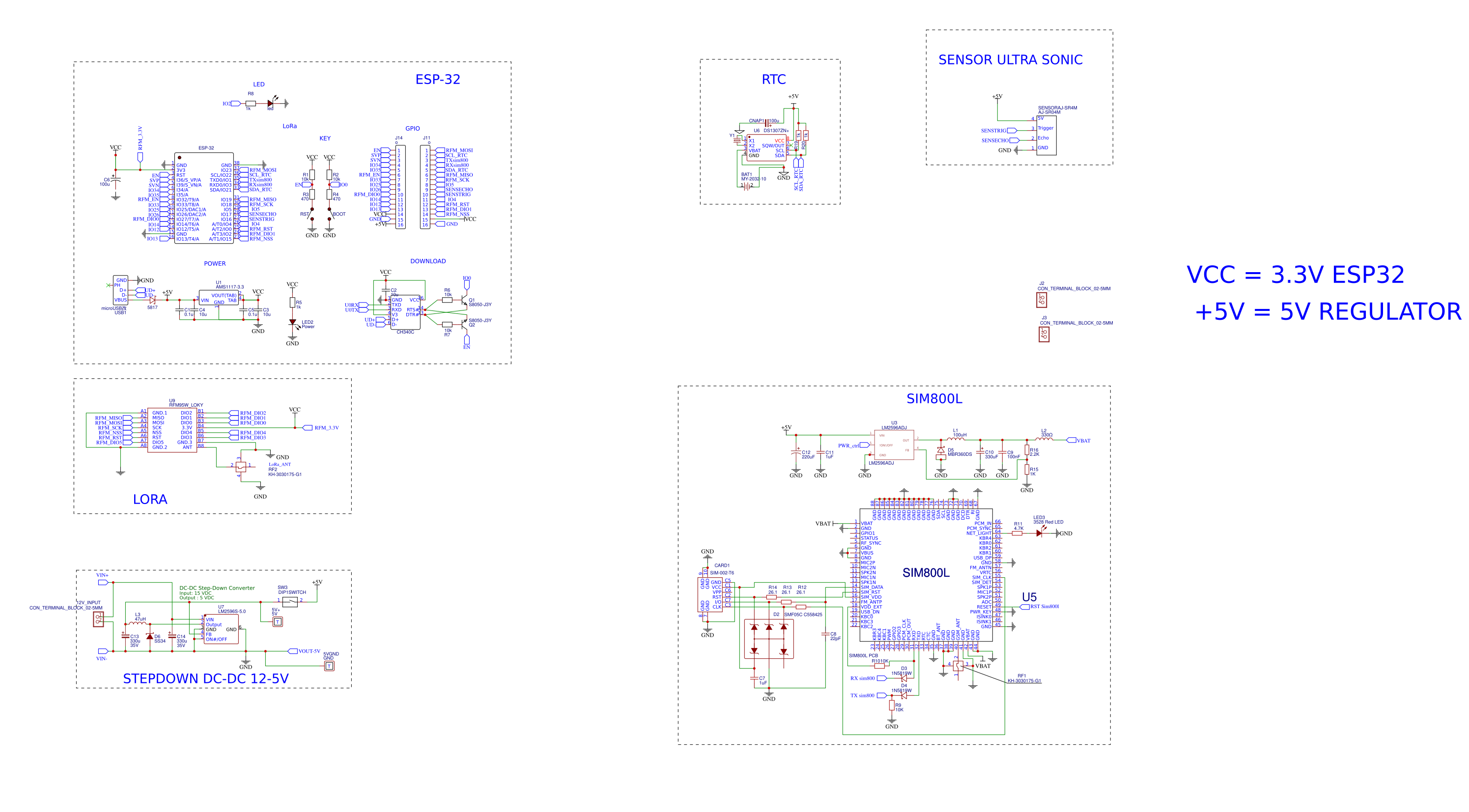 PCB ESP 32, LoRa, RTC, SIM 800L Resources - EasyEDA