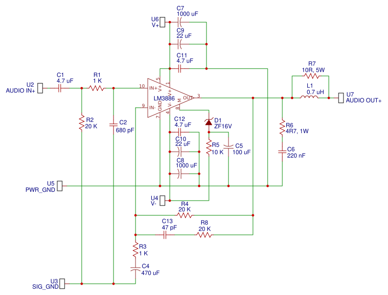 LM3886 Amplifier Resources - EasyEDA