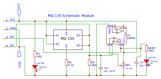 MQ-135 Schematic Module Resources - EasyEDA