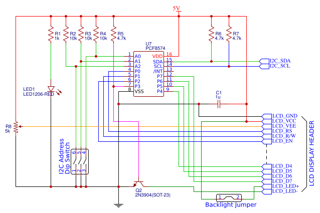 I2C - PCF8574 LCD 16x2 Resources - EasyEDA