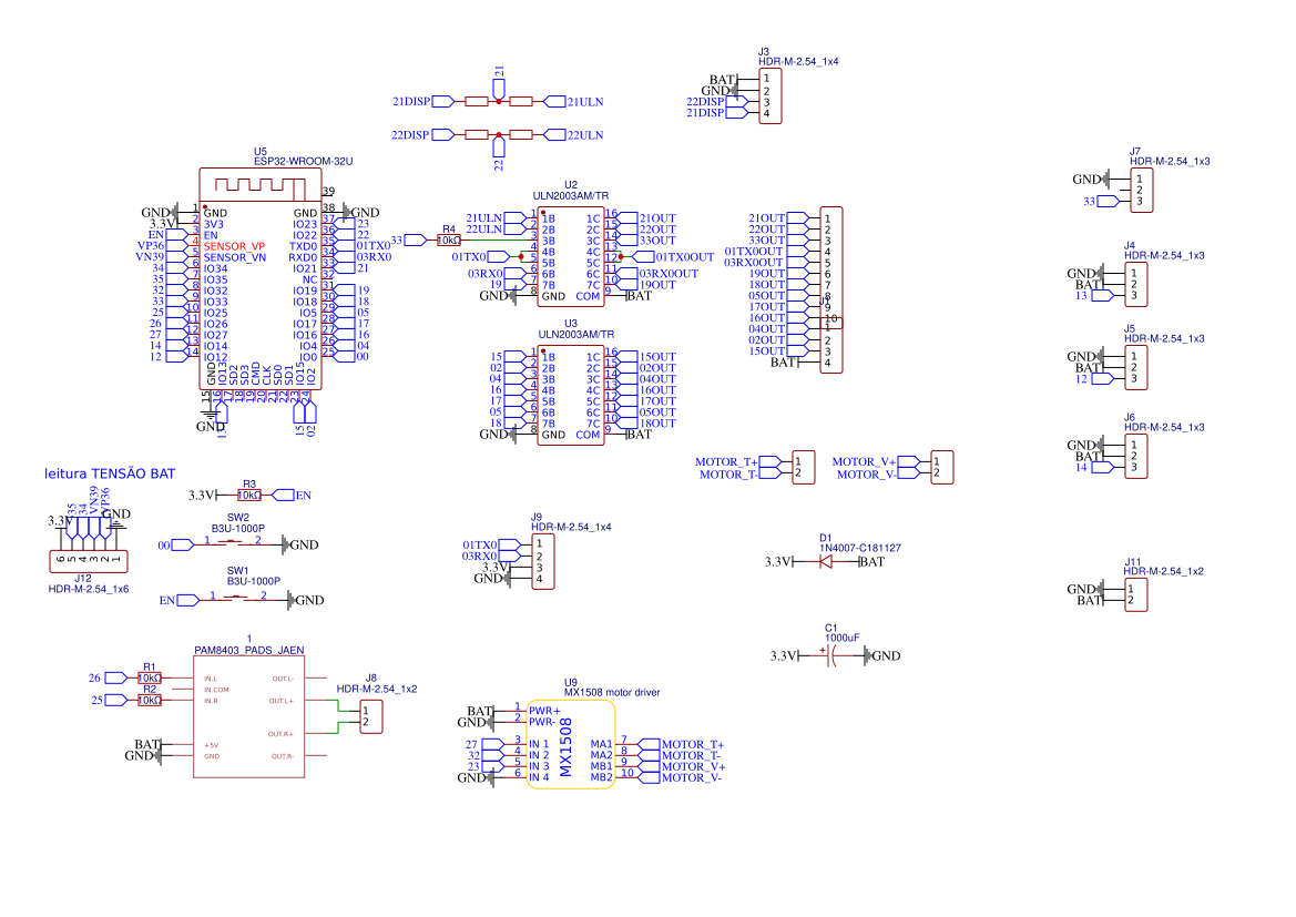 Esquema Elétrico ESP32 COM SOM SMD CURSO HOTMART V1.0 COMPARTILHADO Resources - EasyEDA