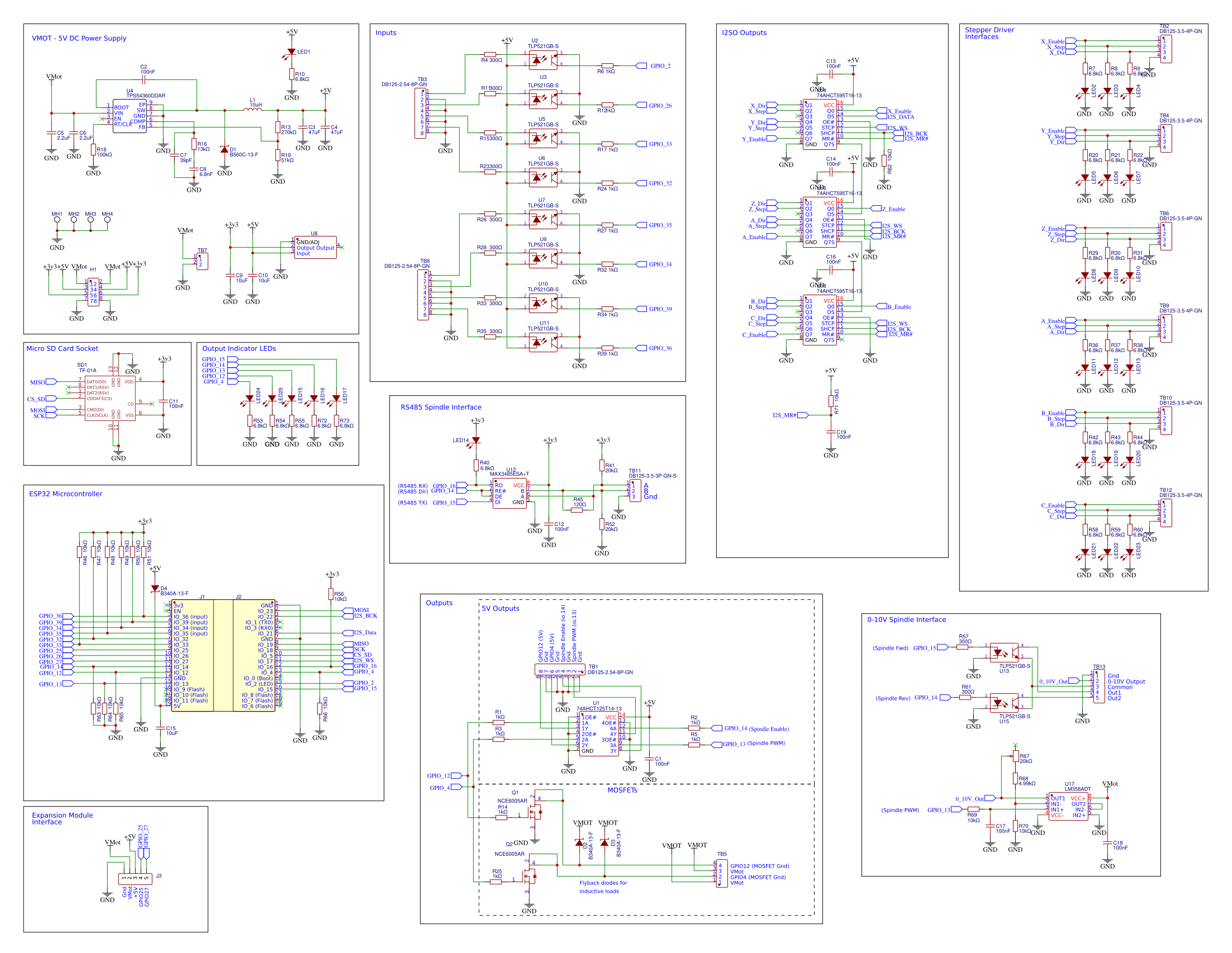 Schematic 6X CNC Controller Resources - EasyEDA