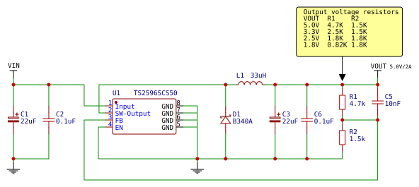 DC-DC Stepdown 3.3V / 5V Out Resources - EasyEDA