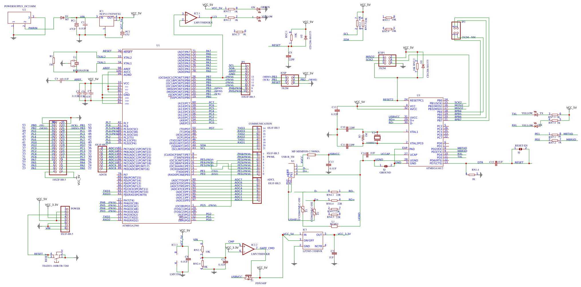 Arduino Mega 2560 Schematic Resources Easyeda