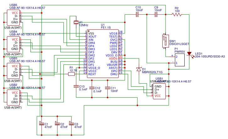 4 port USB HUB FE1-1s Resources - EasyEDA