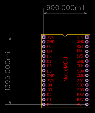 NodeMCU ESP8266MOD (thin) Resources - EasyEDA