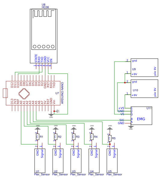 Esquema del guante Resources - EasyEDA