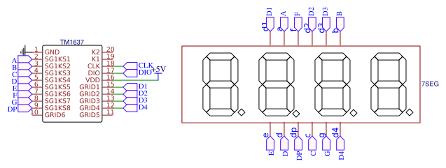 modulo TM1637 + 4x7 Segment ANODE Resources - EasyEDA