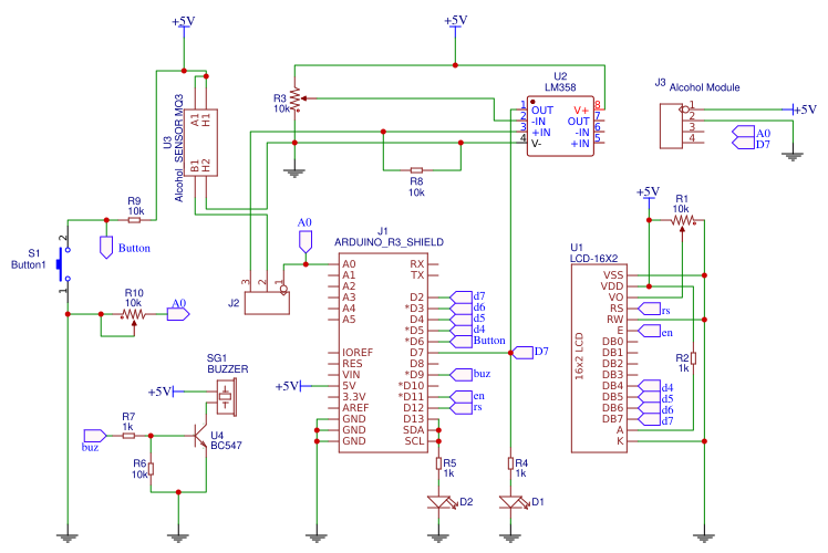 Alcohol Detector Circuit Resources - EasyEDA