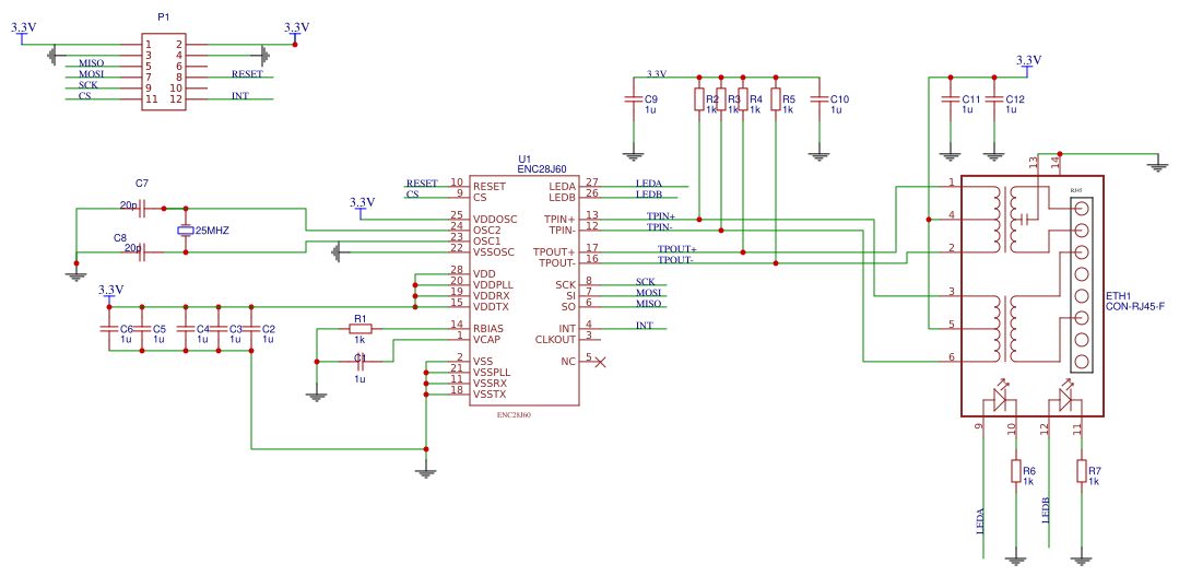 ENC28J60 Schematic Resources - EasyEDA