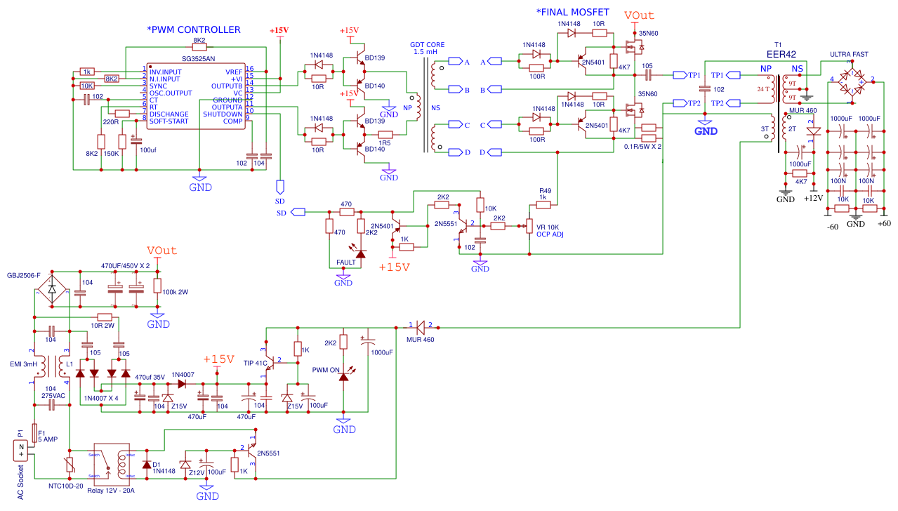 1kW SMPS SG3525 Resources - EasyEDA