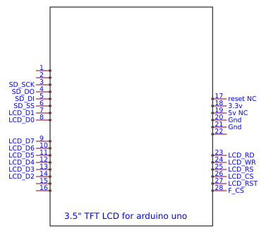 3.5 TFT LCD Shield RED For Arduino Uno Resources - EasyEDA