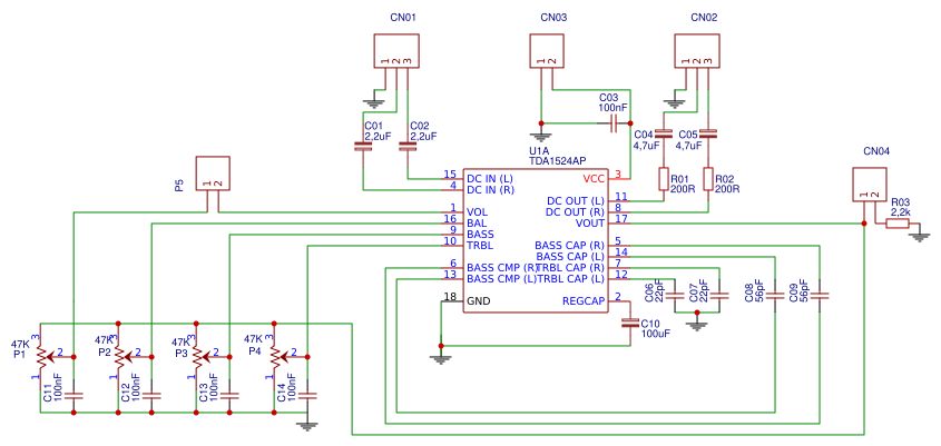 TDA1524 Control tonos y volume Resources - EasyEDA