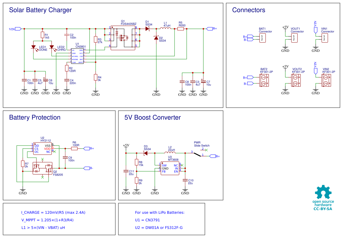 Solar Battery Charger Resources - EasyEDA