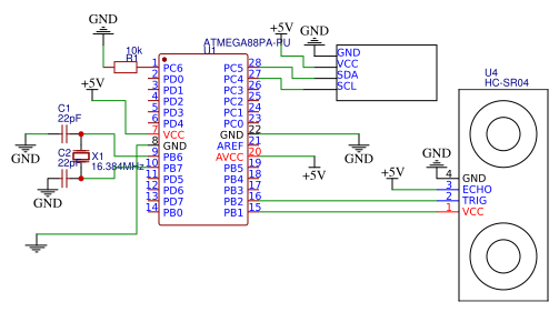 distance measurement using HC-SR 04 Sensor Resources - EasyEDA