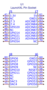 LaunchXL Pin Socket Resources - EasyEDA