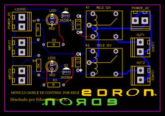 PCB_Modulo doble de control por RELES edron_2 Resources - EasyEDA