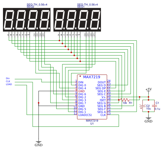 max7219 8digit 7 segment display Resources - EasyEDA