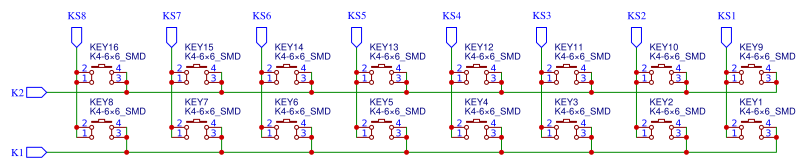 6x6mm Switch Array 2x8 Resources - EasyEDA