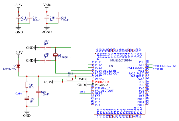 STM32G070RB1 with RTC Resources - EasyEDA