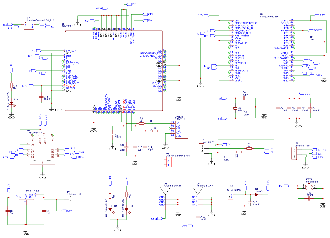 SIM7000 Schematic PNY Resources - EasyEDA