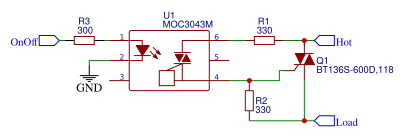 Modulo MOC3043 Triac optocoupler Resources - EasyEDA