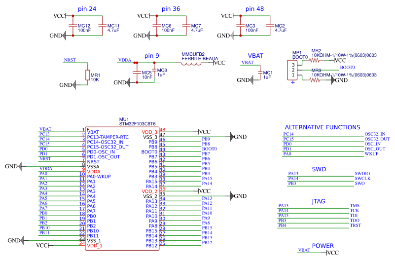 STM32_F103C8T6 Resources - EasyEDA