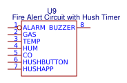 Fire Alert Circuit with Hush Timer Resources - EasyEDA