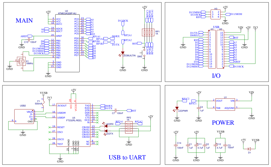 Arduino NANO_FT232_USB_to_RS232 Resources - EasyEDA