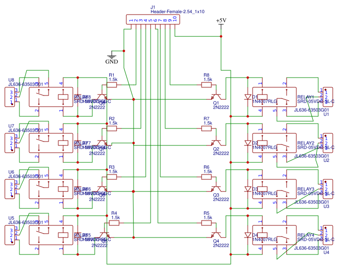 Pi 5 ext 8 ch relay Resources - EasyEDA