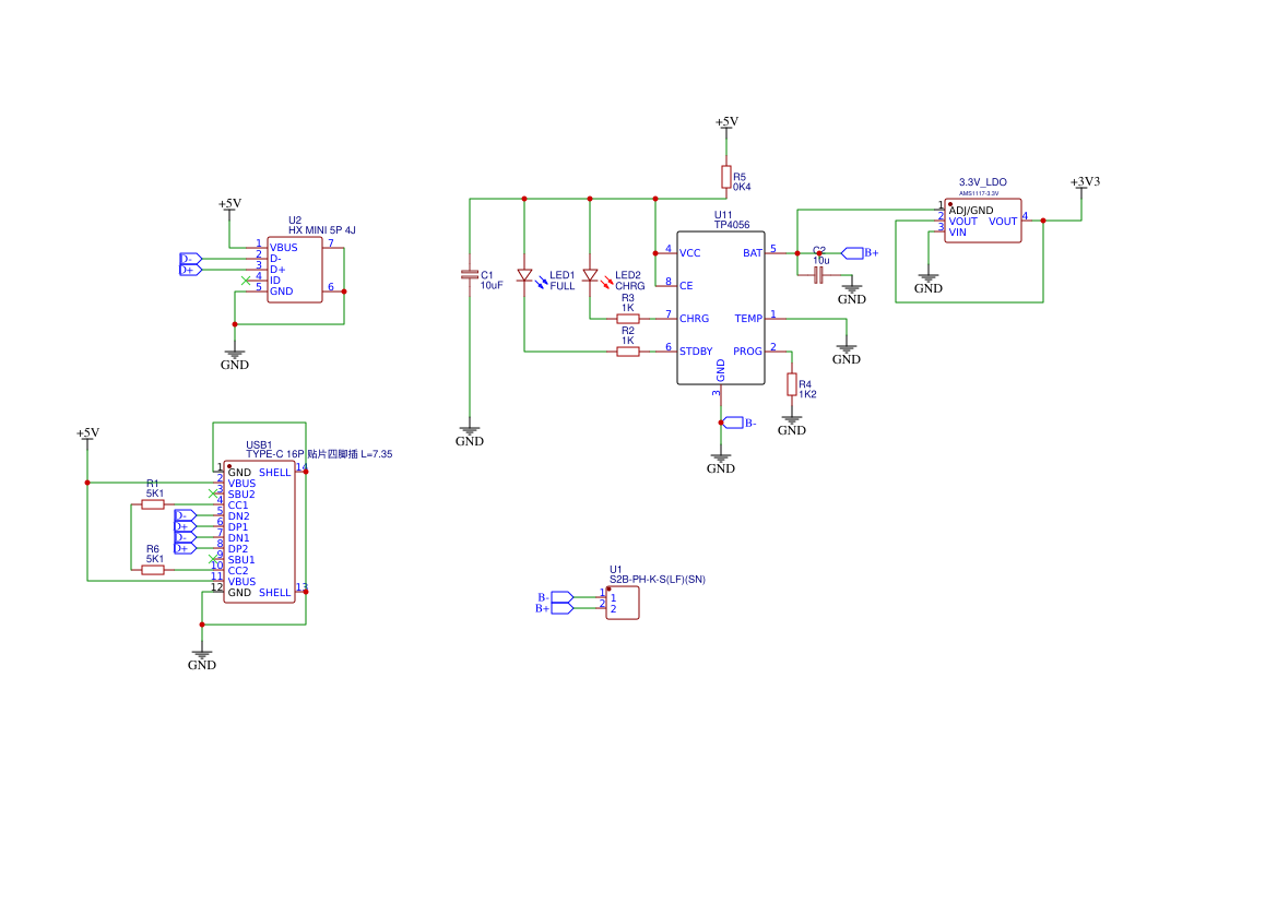 SCH 3.7V battery charger, battery connector, 3V3 out Resources - EasyEDA