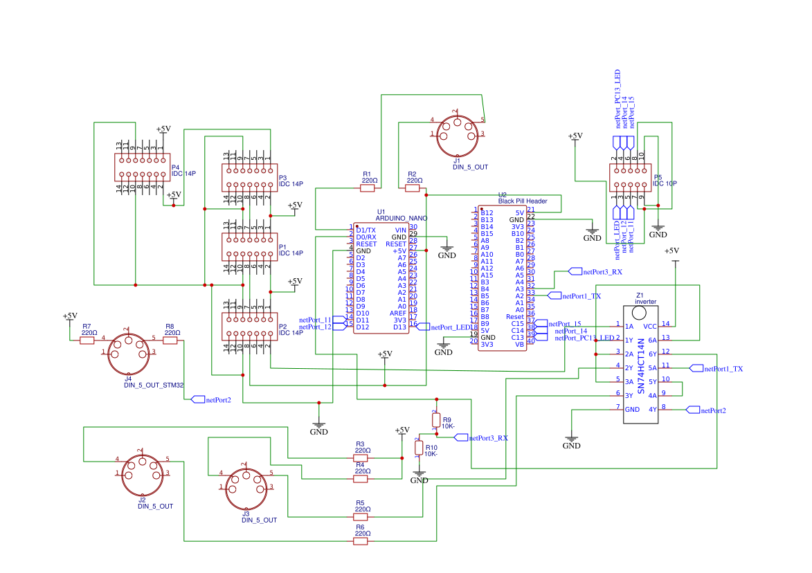 Łącznik MIDI Resources - EasyEDA
